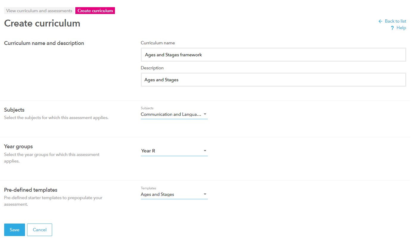 Create an EYFS curriculum - FFT Help Centre