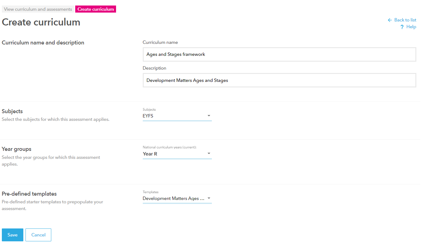 Create an EYFS curriculum - FFT Help Centre